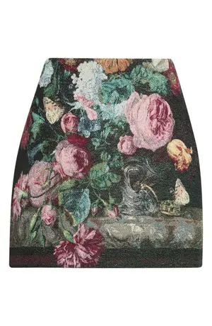 L'Agence Marseille Floral Tapestry Mini Skirt
