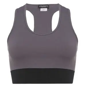 HEART AND SOUL Grey / Black Graphite/black Brb Activewear Top - Grey/black