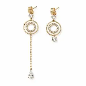 BY OZGE Gold / White Starlight Orbit Gold Plated Earrings Gold - Gold/white