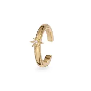 ZOHREH White Sapphire Star Ear Cuff 14k Vermeil - Gold