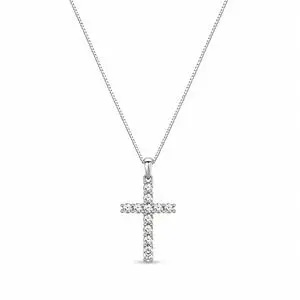BY OZGE Luminous Cross Gold Plated Necklace - Silver
