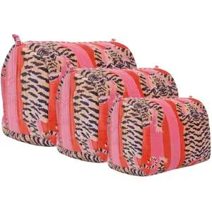 CYC Tibetan Tiger Velvet Three Piece Travel Set - Pink