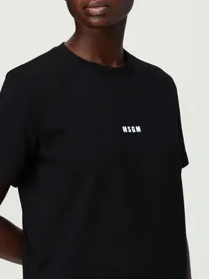 MSGM Short-sleeved Cotton T-shirt With Front Logo Print