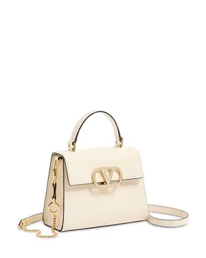 Valentino Garavani Small Leather Top Handle Bag - Light Ivory