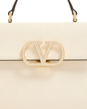 Valentino Garavani Small Leather Top Handle Bag - Light Ivory