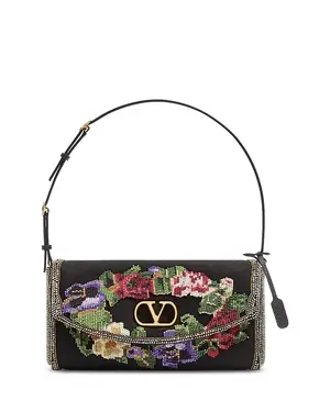 Valentino Garavani Devain Vlogo Small Embroidered Shoulder Bag