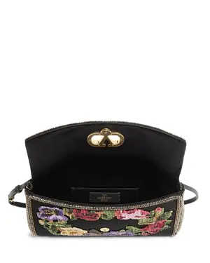 Valentino Garavani Devain Vlogo Small Embroidered Shoulder Bag