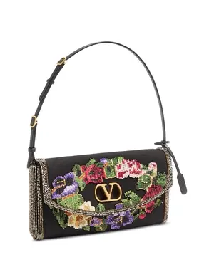 Valentino Garavani Devain Vlogo Small Embroidered Shoulder Bag