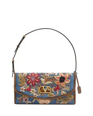 Valentino Garavani Devain Vlogo Small Embroidered Shoulder Bag