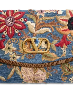 Valentino Garavani Devain Vlogo Small Embroidered Shoulder Bag