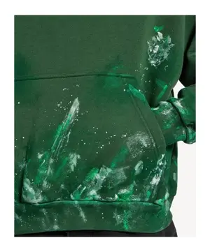 Balenciaga Paint Splatter Medium Fit Hoodie In Bottle Green - Dark Green