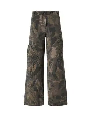 Pinko Camouflage Wide-leg Cargo Pants - Mult.verde/nero
