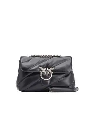 Pinko Quilted Leather Shoulder Bag With Chain Strap - Nero-old Silver