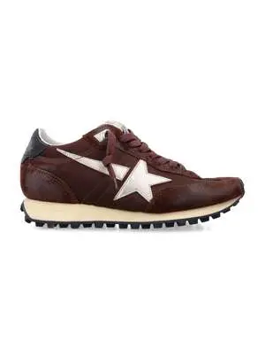 GOLDEN GOOSE Leather & Textile Sneakers - Brown/platinum