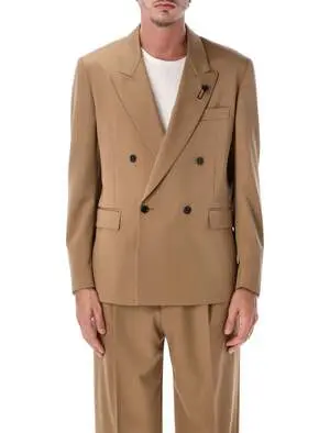 LARDINI Double-breasted Tailored Blazer Jacket