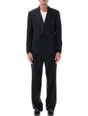 LARDINI Double-breasted Tailored Suit - Nero