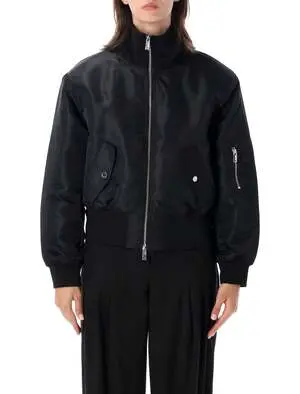 THE FRANKIE SHOP Zip-front Bomber Jacket - Nero