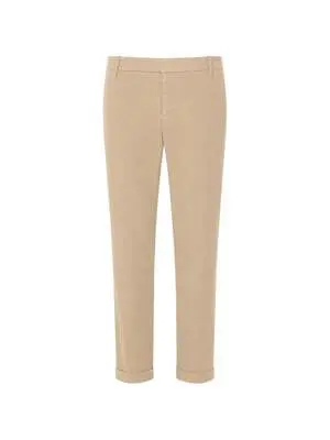 DONDUP Tailored Stretch Cotton Trousers - Beige