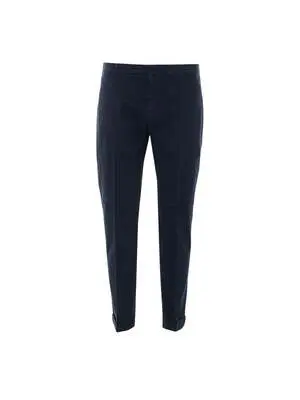 DONDUP DONDUP Tailored Stretch Cotton Trousers Navy
