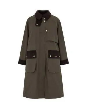 Barbour Corduroy-trimmed Long Coat - Beech/ancient