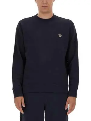 Paul Smith Zebra Embroidered Crewneck Sweatshirt - Blue