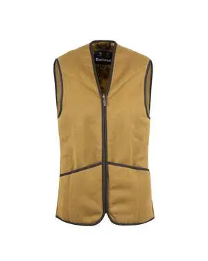 Barbour Zip-front Fleece Vest With Stand Collar - Brown