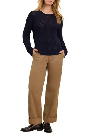 NIC+ZOE Diamond Stitch Mix Pullover - Dark Indigo