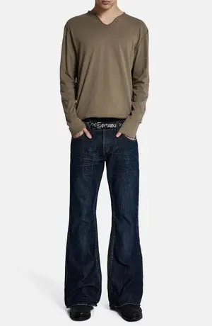 JADED LONDON Coated Jude Flare Leg Jeans