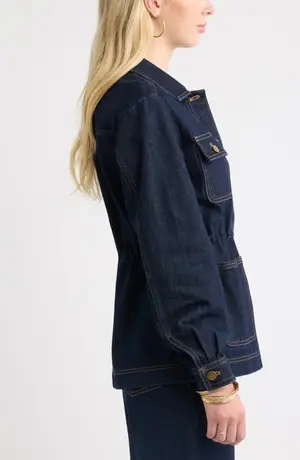 Treasure & Bond Cinched Waist Denim Jacket
