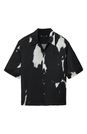 ALLSAINTS Templar Print Short Sleeve Button-up Shirt