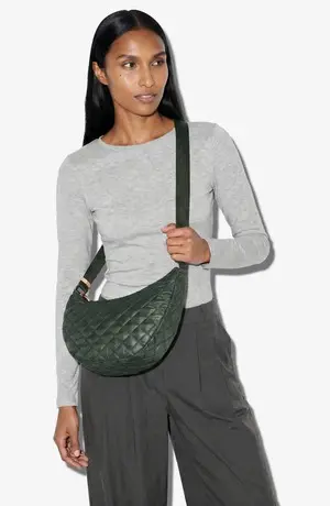 Mz Wallace Small Metro Smile Quilted Nylon Crossbody Bag