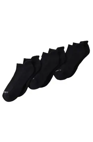 LANDS' END 3-pack Half Cushion Sport Low Cut Socks - Black