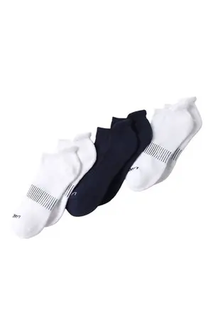 LANDS' END 3-pack Half Cushion Sport Low Cut Socks - White-navy