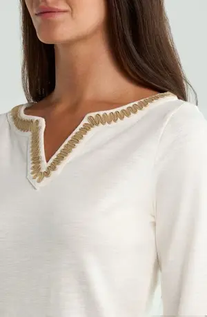 Tommy Bahama Ashby Isles Soutache Split Neck Top