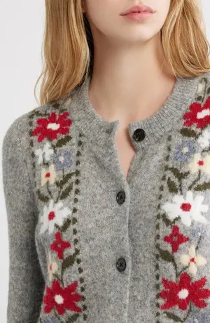 Rails Millie Embroidered Wool Blend Cardigan