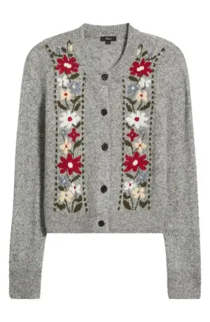 Rails Millie Embroidered Wool Blend Cardigan