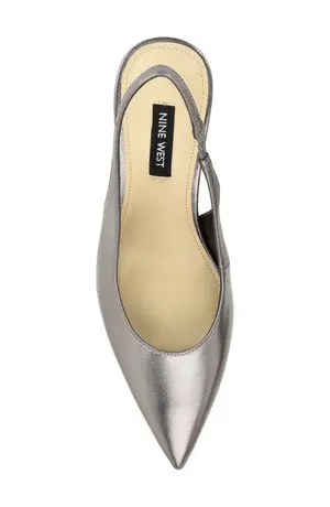 Nine West Verone Faux Leather Slingback Pumps - Pewter