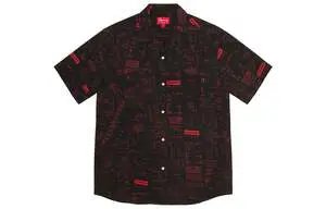 Supreme Receipts Rayon S/s Shirt 'black Red