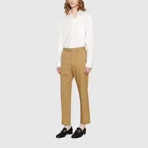 Gucci Cotton Ankle Pant With Web Detail