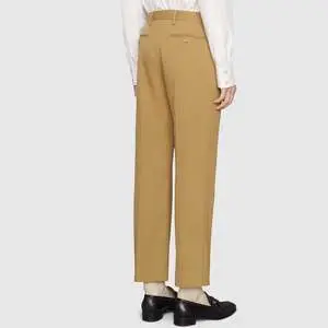 Gucci Cotton Ankle Pant With Web Detail
