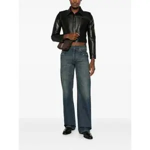Gucci Washed Denim Wide-leg Jeans With Horsebit Detail