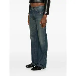 Gucci Washed Denim Wide-leg Jeans With Horsebit Detail