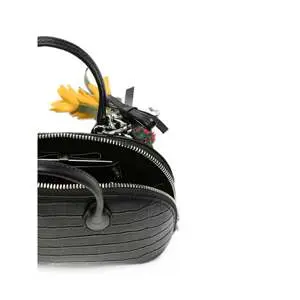 SELF-PORTRAIT Croc Effect Top Handle Tote Bag - Multicolor