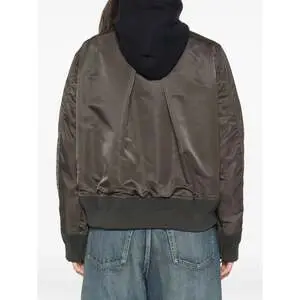Sacai Navy Blue Contrast Paneling Bomber Jacket
