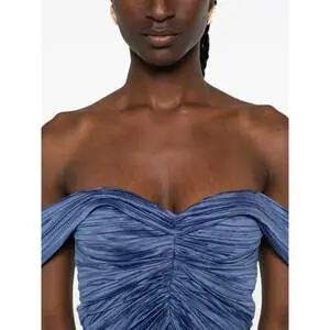 Cult Gaia Pleated Off-shoulder Sweetheart Neck Dress