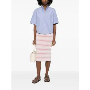 Prada Striped Cotton Skirt