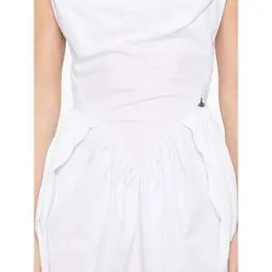 VIVIENNE WESTWOOD Asymmetrical Neck Gathered Skirt Dress