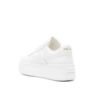 Prada Perforated Leather Flatform Sneakers