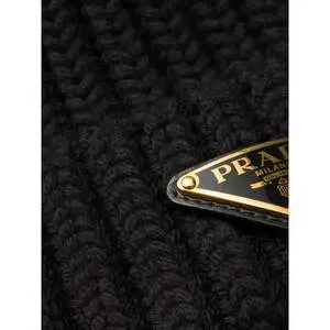 Prada Ribbed Knit Wool Beanie