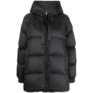Max Mara Down-feather Padded Quilted Hooded Coat